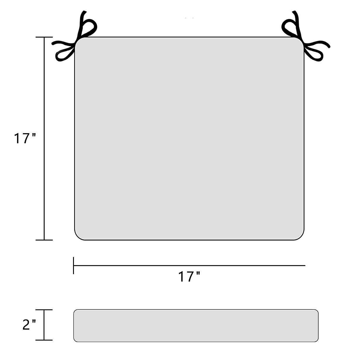 INFBLUE Indoor/Outdoor Chair Cushions Set of 4 Chair Pads Water Resistance Square Corner Outdoor Cushions for Patio Furniture - Patio Chair Cushions with Ties