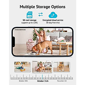 LaView Baby Monitor with Phone App (2 Pack), 1080P WiFi Pet Camera Indoor, 360° Home Security Camera with Motion & Sound Detection, Two-Way Audio, Night Vision, Local & Cloud Storage, Works with Alexa