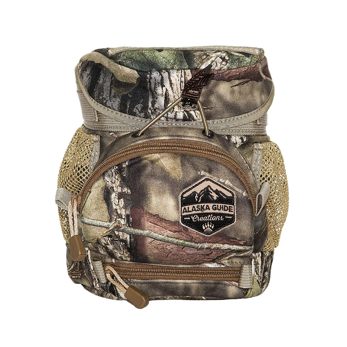 Alaska Guide Creations Hybrid with MAX Pocket | Compact Utility Bag with Mesh Side Pockets | Binocular Harness for Comfort and Quick Access (Realtree Edge)