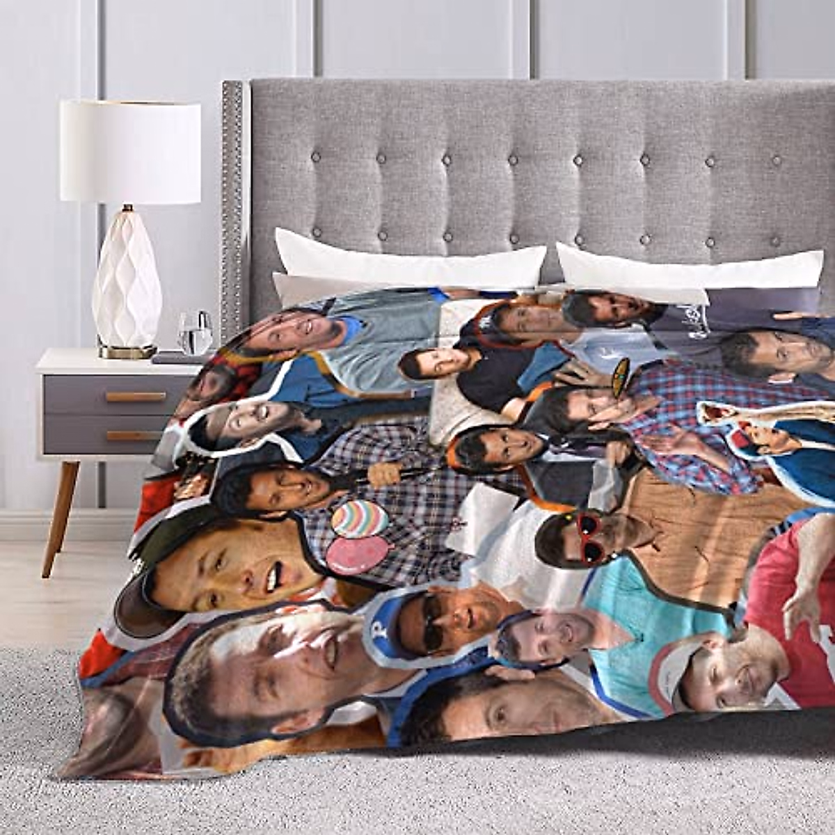 Adam Sandler Poster Throw Blanket Aesthetic Home Decor for Living Room Bedroom Birthday Gifts for Women Men Kids Hug Sleep Blankets Size 60"X50"