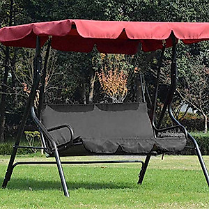 Valentine's Day Carnival Boquite Swing Seat Cushion Cover Set, 150x50x10cm/59.1x19.7x3.9in Outdoor Swing 3‑Seat Chair Waterproof Cushion Replacement for Patio Garden Yard, Waterproof (Black)