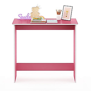 FURINNO Simplistic Study Table, Pink, 15.5 in x 31.5 in x 29.75 in (D x W x H)