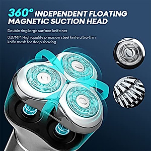 CkeyiN Man’s Electric Shaver, Rechargeable Cordless Foil Shaver Razor with Replaceable Foil Head, Multifuctional Wet & Dry Foil Shaver (Grey)