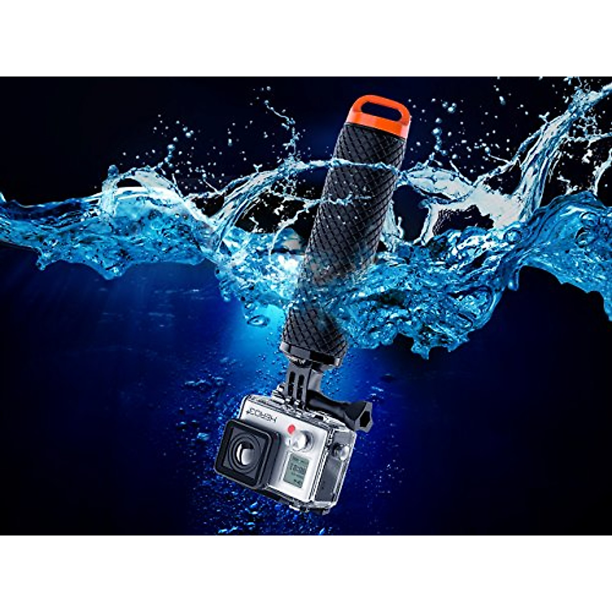 Waterproof Floating Hand Grip Compatible with GoPro Hero 11 10 9 8 7 6 5 4 3 3+ 2 1 Session Black Silver Camera Handler & Handle Mount Accessories Kit for Water Sport and Action Cameras (Orange)