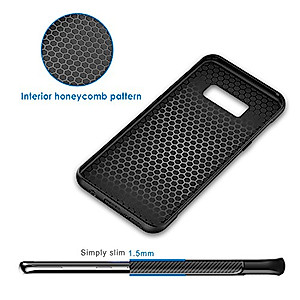 JETech Slim Fit Case Compatible with Samsung Galaxy S8 (NOT for Plus +), Thin Phone Cover with Shock-Absorption and Carbon Fiber Design (Black)