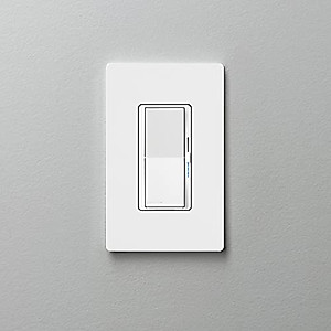 Lutron Diva Smart Dimmer Switch with Wallplate for Caséta Smart Lighting | No Neutral Wire Required | DVRFW-6L-WH-A | White 