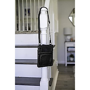 Genuine Leather Cross Body Handbag - Women Messenger Bag with Passport and Vaccine Card Holder (Coffee)