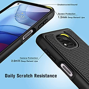 BNIUT for Motorola Moto G Power 2021 Case: Dual Layer Protective Heavy Duty Cell Phone Cover Shockproof Rugged with Non Slip Textured Back - Military Protection Bumper Tough - 6.6inch (Matte Black)