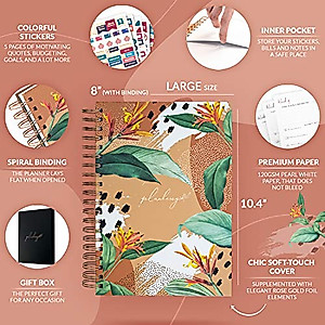 PLANBERRY Large Weekly Planner Premium – Undated Life & Budget Planner – Organizer & Productivity Journal, 8x10.4″ (African Terracotta)