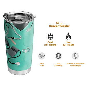 20oz Nurse Nutrition Facts Nurse Tumbler Cup, Insulated Travel Cup with Lid, Coffee Thermos for Women, Gifts for Women, Birthday Gifts for Mom, Daughter, Sister, Friends, Girlfriends, Coworker