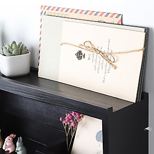 Innovation Key and Mail Holder for Wall, Key Mail Holder for Wall, Key and Mail Rack for Rustic Home Decor, Mail Holder with Key Hooks, Luxury Black Plus