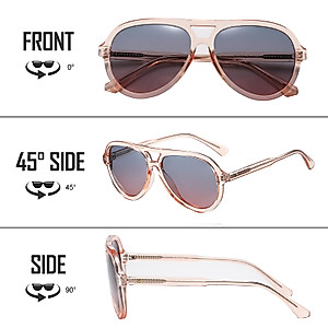 DUCO Retro Aviator Polarized Sunglasses Women Men Vintage Double Bridge Sun Glasses Classic Shades DC1208