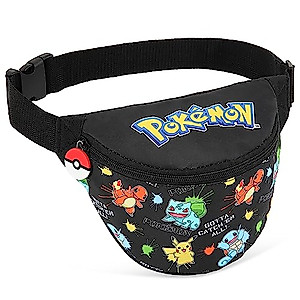 Pokemon Bag Kids Bum Bag Boys Girls Bags Travel School Festival Lightweight Adjustable Fanny Pack Waist Bags Zipped Pocket Pikachu Pokemon Gifts for Boys