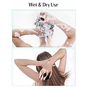 HEETA Hair Shampoo Brush, Scalp Care Hair Brush with Soft Silicone Scalp Massager (Black)