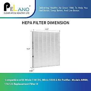 Pelano 3 Pack 5500-2 Replacement Filter H Compatible with Winix 5500-2 Air Purifier and Models AM80, 116130 Replacement Filter