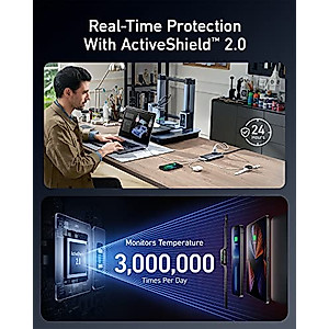 Anker 727 Charging Station (GaNPrime 100W), Compact Power Strip for Travel,Work, 5ft Detachable Extension Cord with 2 Outlets & 4 USB Ports, for iPhone14, Samsung, iPad, MacBook, More(not a Battery)