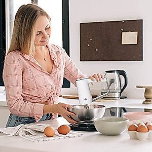 HOMCOM 5-in-1 Electric Hand Mixer, Handheld Mixer with Measuring Cup, 300W Immersion Blender with 5+1P Speeds, Dough Hooks, Chopper, Whisk and Mixers for Meat, Fruit, Mashed Potato and Milkshake