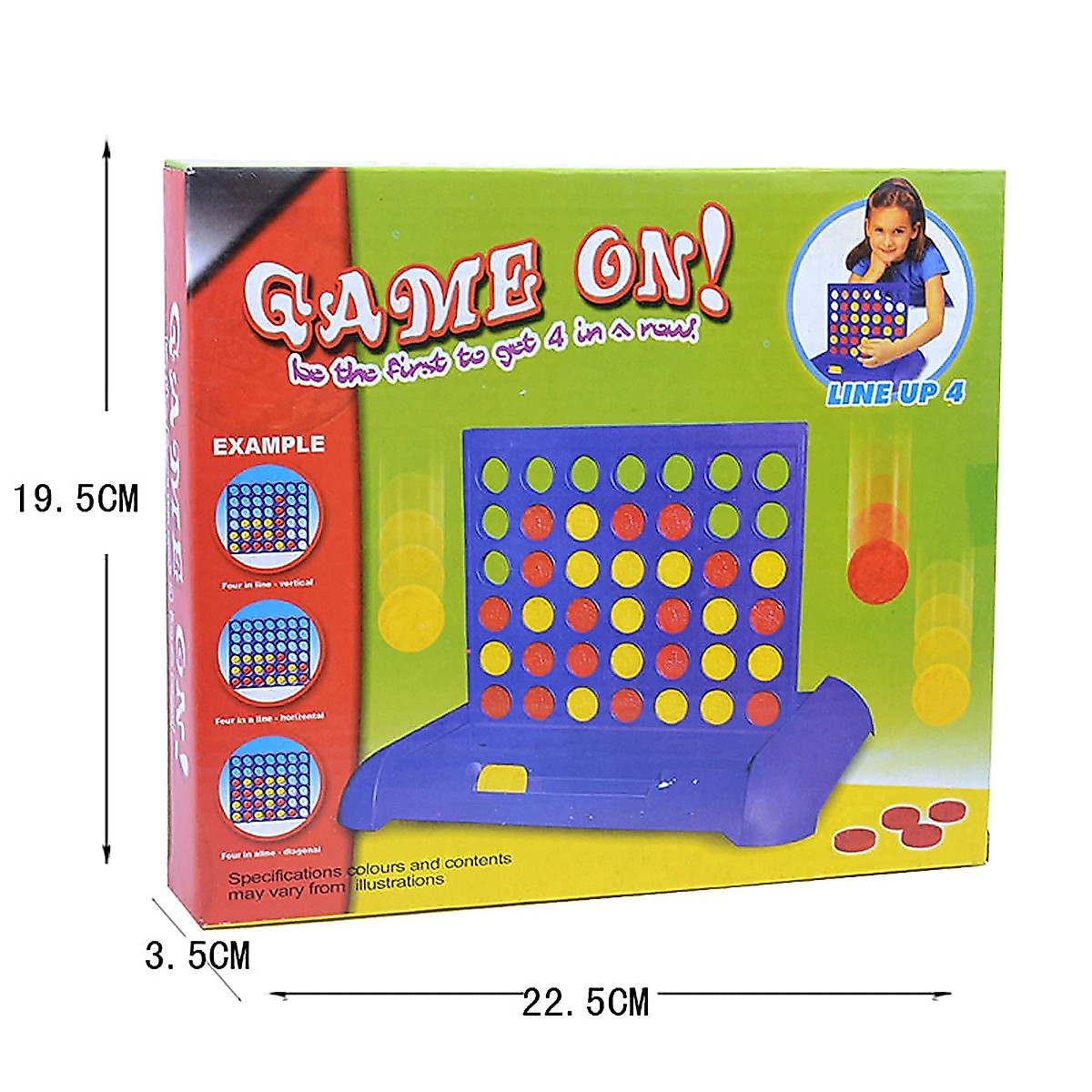 SHUYUE 4 in A Row Board Games Foldable Line up 4 Toys Children's Educational for Kids Blue
