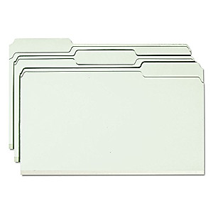 Smead Pressboard File Folder, 1/3-Cut Tab, 2" Expansion, Legal Size, Gray/Green, 25 per Box (18234)
