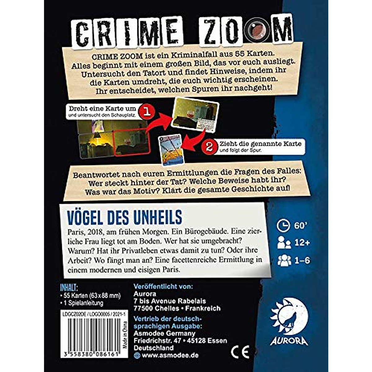Asmodee ASM Crime Zoom Fall 2 - Vögel des Unheil | LDGD0005