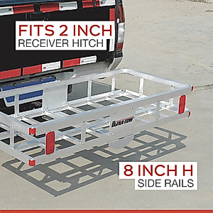 Ultra-Tow Aluminum Hitch Cargo Carrier- 500-Lb Capacity Silver 49inx22.5inx8inH
