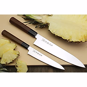 Yoshihiro Ice Hardened Stainless Steel Japanese Chef Knife Set (Gyuto (210mm) & Petty (150mm))