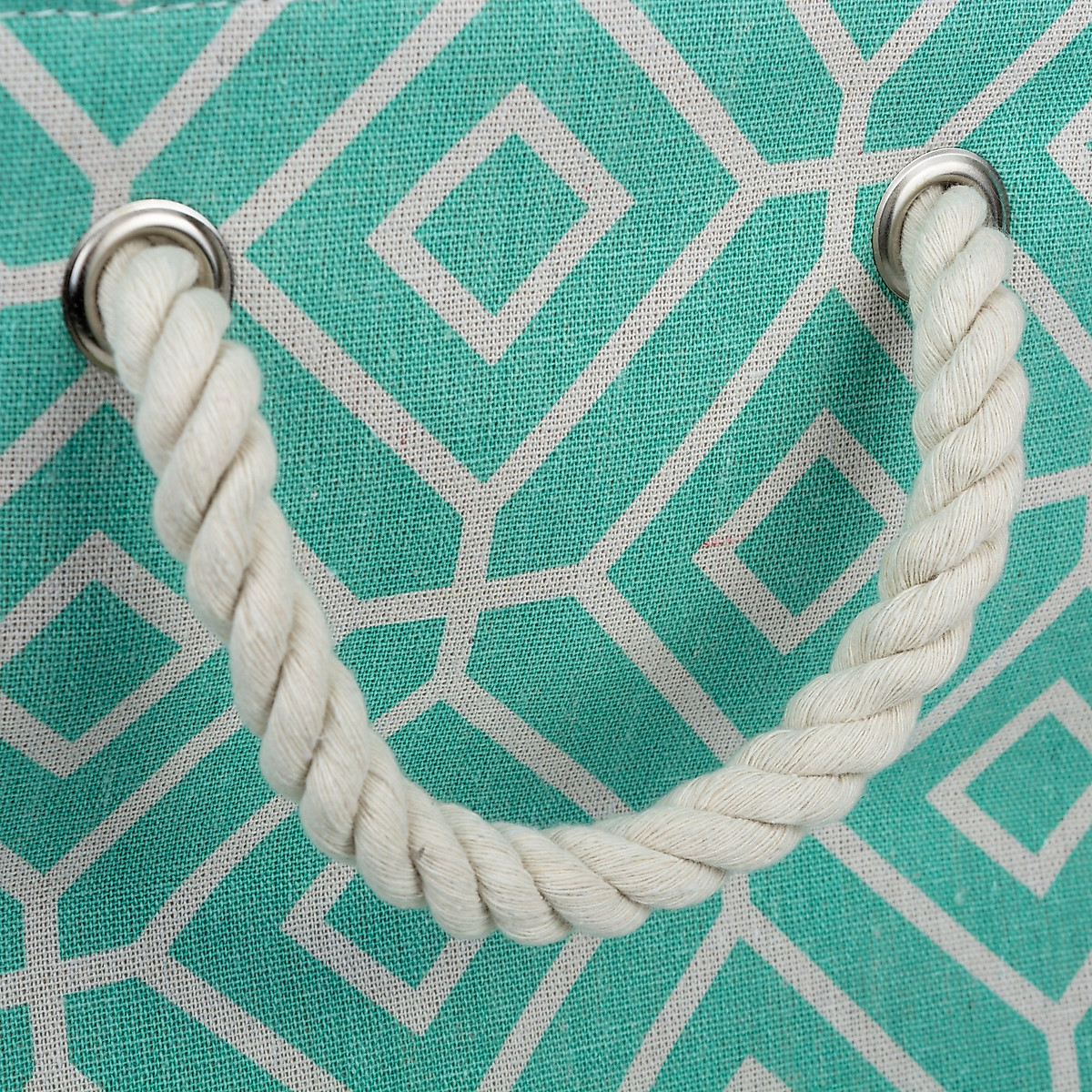 DII Collapsible Polyester Storage Bin, Stained Glass, Aqua, Large Rectangle