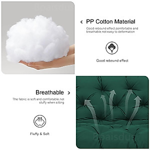 Swing Replacement Cushions Outdoor Porch Swing Cushions with Backrest Waterproof Bench Cushion 3 Seater Swing Cushions for Outdoor Furniture Patio Backyard and Garden (Blackish green-60x40in)