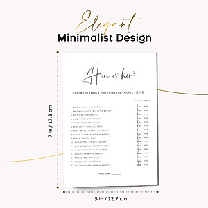 GardenCity Bridal Shower Games For 50 Guests, 4 Games + Advice and Wishes - Double Sided Cards - Minimalist