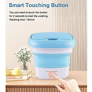 Portable Washing Machine, Mini Washer, Foldable Small Washer for Underwear, Socks, Baby Clothes, Towels, Delicate Items (Blue)