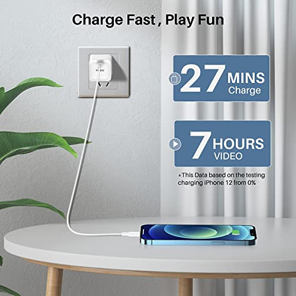 TOZO C1 USB C 20W PD Power Adapter Fast Wall Charger Type C Compatible for iPhone 14/14 Plus/14 Pro/14 Pro Max,iPhone 13/12/Pro/Pro Max/11,iPad Pro,Samsung Galaxy White(Cable not Included)