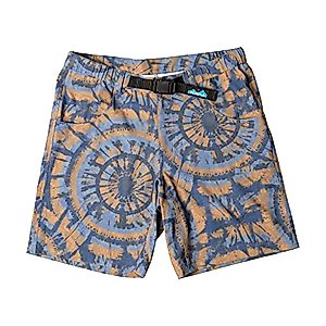 KAVU Chilli H20 Short Quick Dry Shorts with Elastic Waist and Belt Trunks - Circle Tie Dye - L