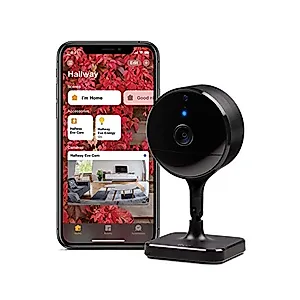 Eve Cam - Apple HomeKit Smart Home Secure Indoor Camera with Motion Sensor, Microphone, Speaker & Night Vision, App Compatibility, iPhone/iPad/Apple Watch Notifications