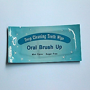 Mint Textured Finger Teeth Wipes Brush Ups Dental Clean Pre/Post Whitening (Pack of 100)