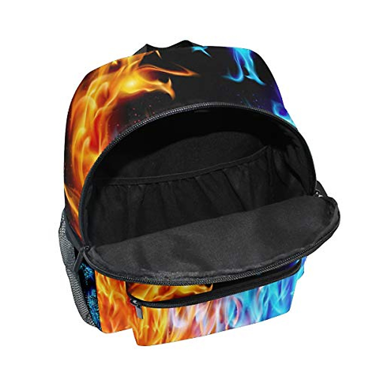 Blue Gold Fire Dragon Small Backpack Fiery Dragons School Bags Toddler Preschool Shoulder Bookbag Kindergarten Elementary School Bag for 3-6 Years Old Boys Girls