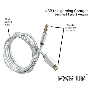 PWR UP 6ft iPhone Charger - Fast, Durable, Versatile