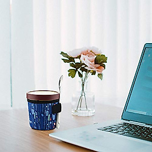 2 Pack Cactus and Plant Pint Size Ice Cream Sleeves Cozy Neoprene Cover with Spoon Holder Cover (Plant)