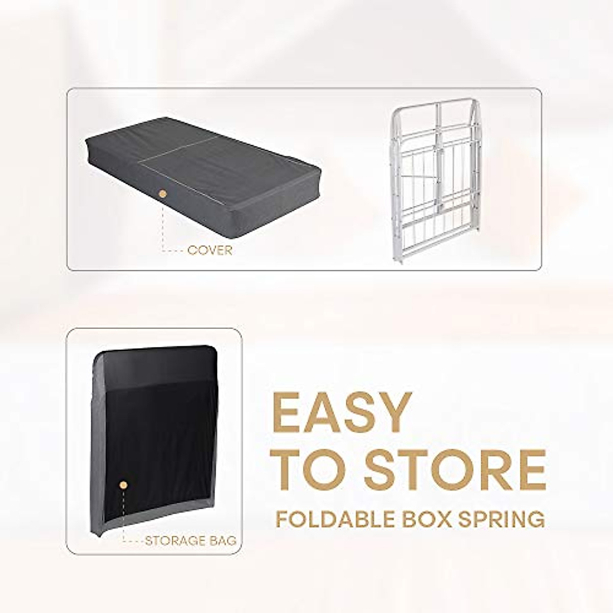 Rio Foldable 9inch Mattress Foundation Smart Twin XL Box Spring