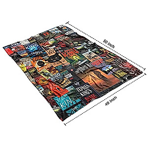 Books Blanket Fleece Throw Blanket,Soft Warmer Flannel Blanket,Double-Layer Printed Blanket for Couch, Bedding,Sofa,Living Room and Camping 50"X40"