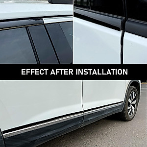 NGHEY Pack-1 Car Chrome Trim Molding, 0.78" x 16.4Ft Body Window Seal Rubbing Strip, Bumper Anti-Collision Strip, Universal for Auto DIY Shiny Self-Adhesive Strip (Bright Black)