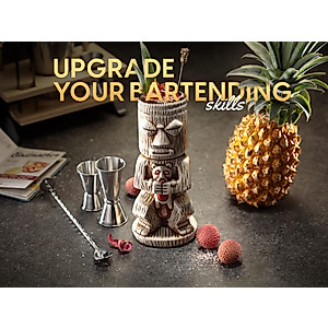 ROCKSLY MIXOLOGY BAR Set Premium Bartender Kit, Zig-Zag Tool Stand, 18 Oz Cocktail Shaker, Strainer, Jigger, Spoon, Tongs, Bottle Opener, Recipe Book