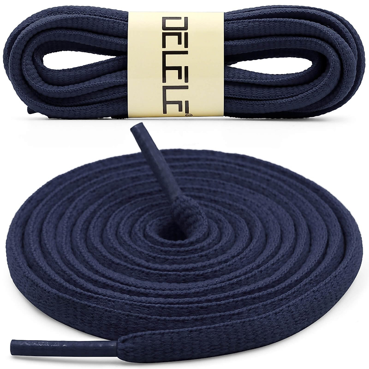 DELELE 2Pair Oval Shoes laces 42 Colors Half Round 1/4" Athletic ShoeLaces for Sport/Running Shoes Shoe Strings Navy Blue -45 inch