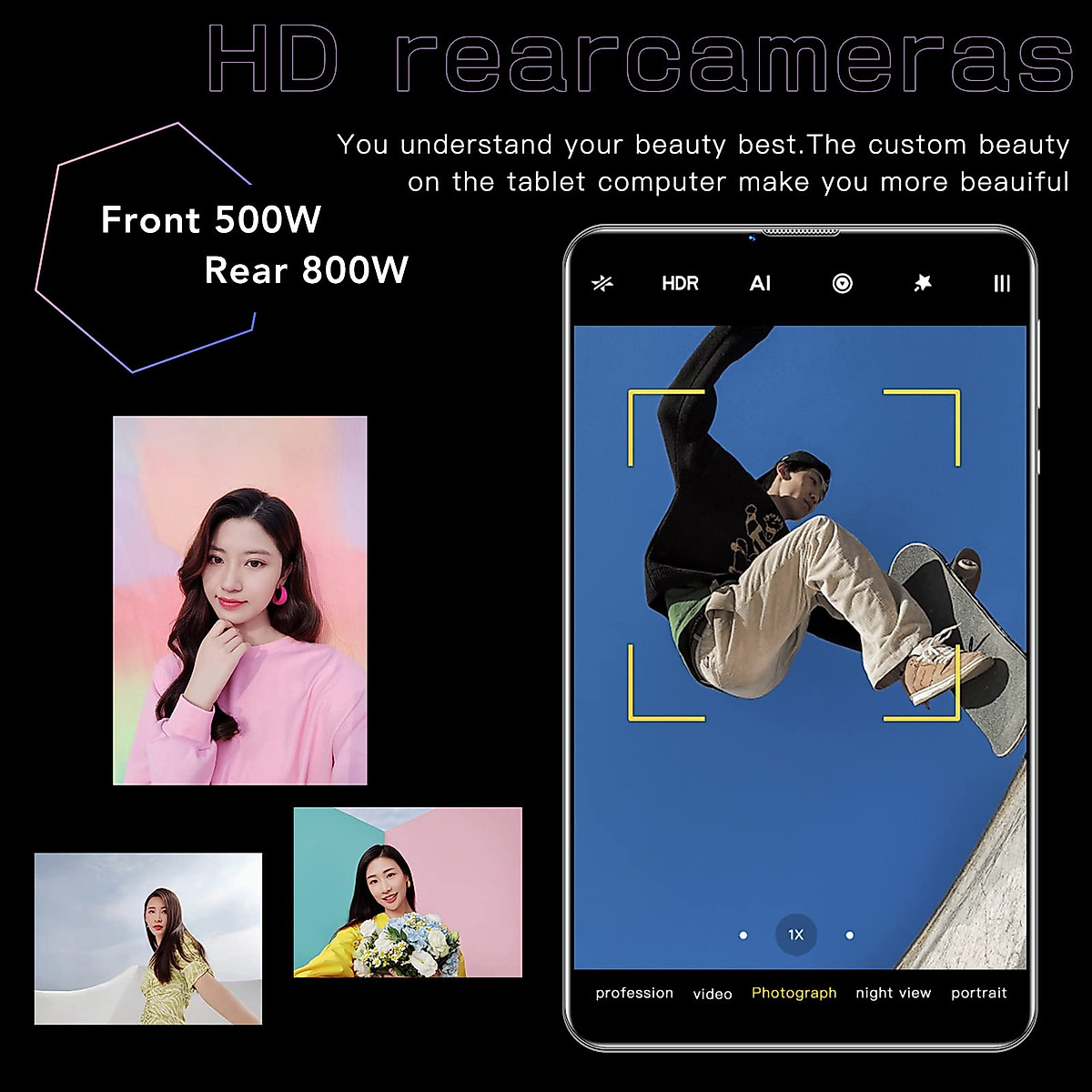 Jiawu Tablet 7 Inch, Android 10.0 Tablet, 1960x1080 IPS Screen, 4GB RAM, 32GB Storage, Octa Core Processor, 6000mAh Dual SIM Dual Standby 5+8MP Dual Camera Tablet, WiFi, Bluetooth, Blue