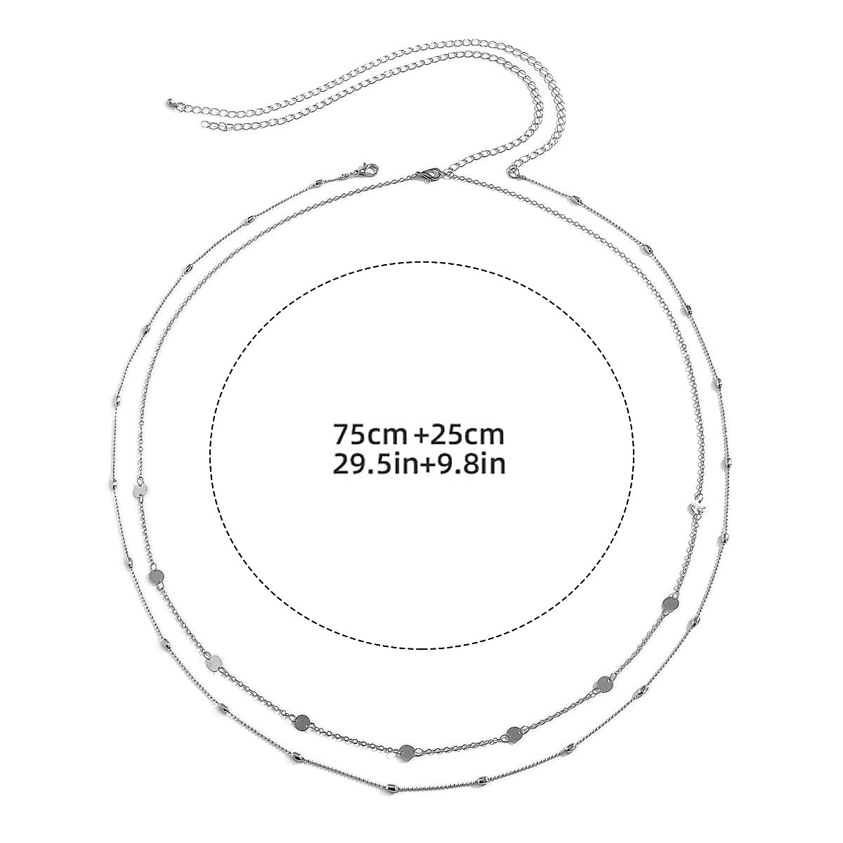 AoedeJ Silver Gold Belly Chains Layered Waist Chains Summer Beach Jewelry Body Chains Small Coin Belly Waist Chains for Women (Silver)