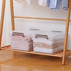 Citylife 22.2 Qt. Plastic Storage Bins with Lids Large Stackable Storage Containers for Organizing Clear Durable Storage Box, 4 Packs