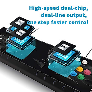 Arcade Fight Stick, 2 players PC Street Fighter Video Game Controller Fighting Joystick for PC, Nintendo Switch, NEOGEO Mini, NeoGeo Pro, PS3,Raspberry Pi, PS Classic, Android