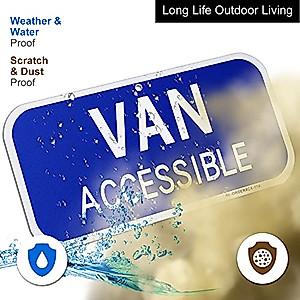 MUXYH Van Accessible Sign 2 Pack, Handicap Parking Sign, 6" x 12" Engineer Grade Reflective Aluminum, Waterproof, Easy to Mount