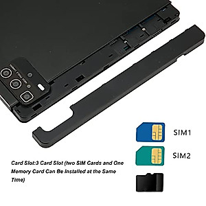 WEYI Black Tablet, 100‑240V 10.1 Inch IPS 6GB RAM 128GB ROM 2560x1600 Octa Core CPU Reading Tablet for Travel (US Plug)