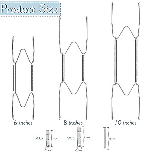 Hotop 12 Pieces Plate Hangers 6, 8, 10 Inches Wall Invisible Plate Hangers Stainless Decorative Wire Plate Hangers with 12 Pieces Hangers Hook with Nails for Decorative Plates (Silver)