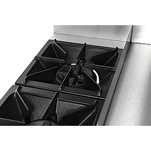 Kratos 36" Wide Commercial Gas Range with 24" Griddle, 2 Burners, and Full Size Oven, Stainless Steel Range for Restaurants, 130,000 BTU, Liquid Propane (29Y-047-LP)